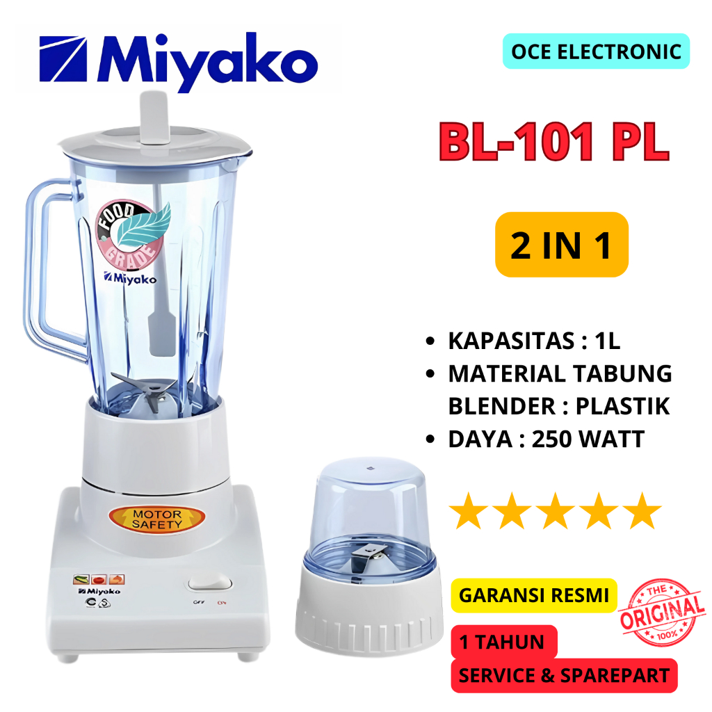 Jual BLENDER MIYAKO BL-101 PL 1 LITER 2 IN 1 [GARANSI RESMI] | Shopee ...