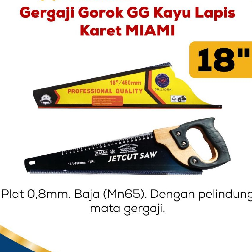 Jual TAJAM GERGAJI GOROK 14 18" KAYU LAPIS KARET 2 ASAH SUDAH DIASAH ...