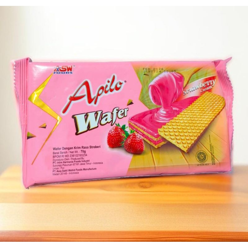 Jual (COD) PROMO !! Biskuit Apilo Wafer / ASW Food Rasa Strawberry 70 ...