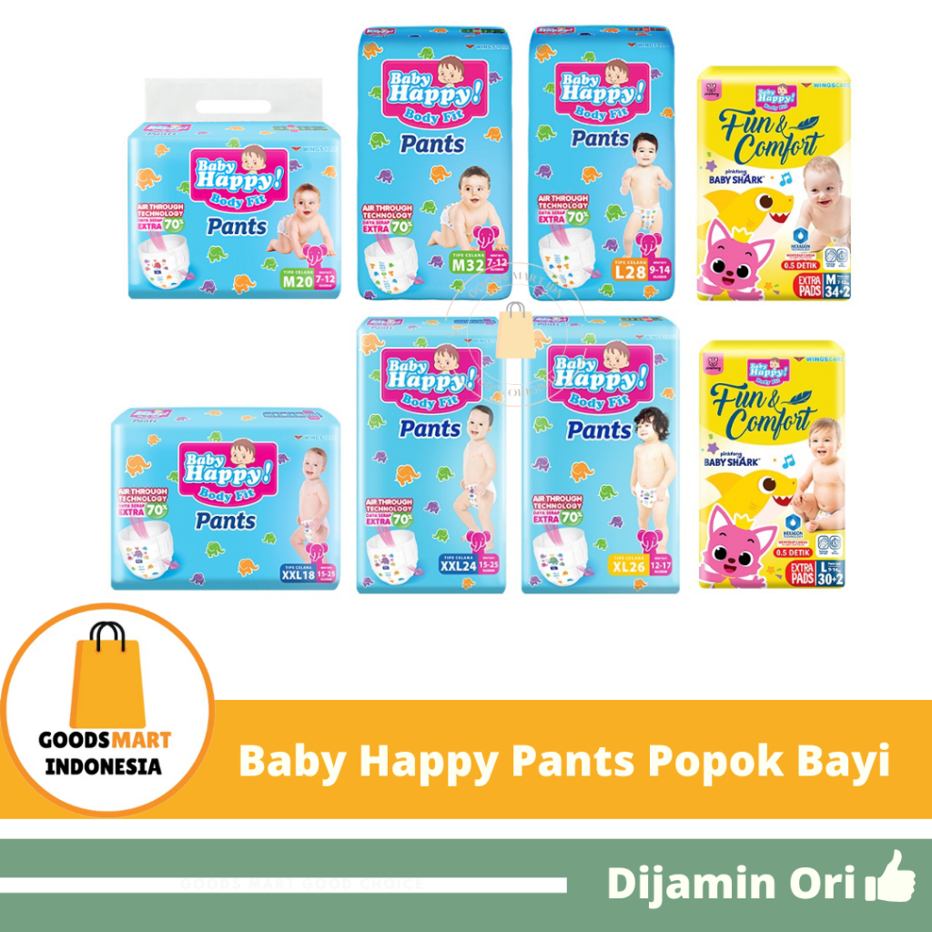 Jual Baby Happy Fit Pants | Popok Bayi | Balita | Batita | L28 | M32 | S40 | XL26 | XXL24 ...