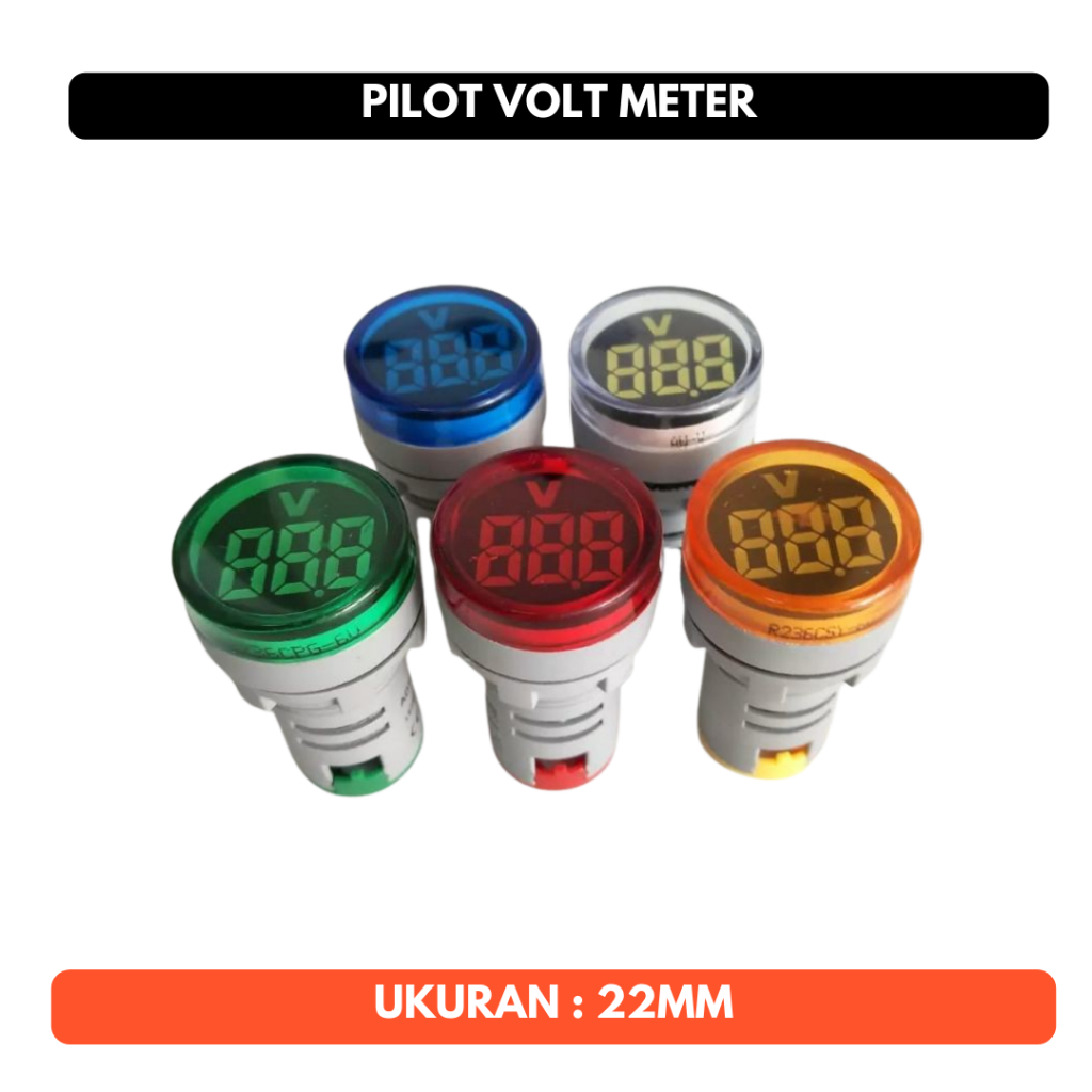 Jual Lampu Pilot Voltmeter Volt Meter PLN 220 v 220v AC Indikator LED ...