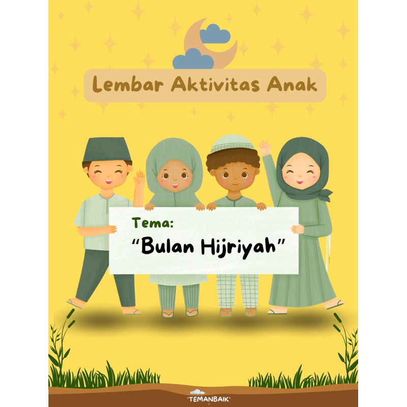 Jual Printable Worksheet anak muslim 18 Halaman dengan Tema “Bulan ...