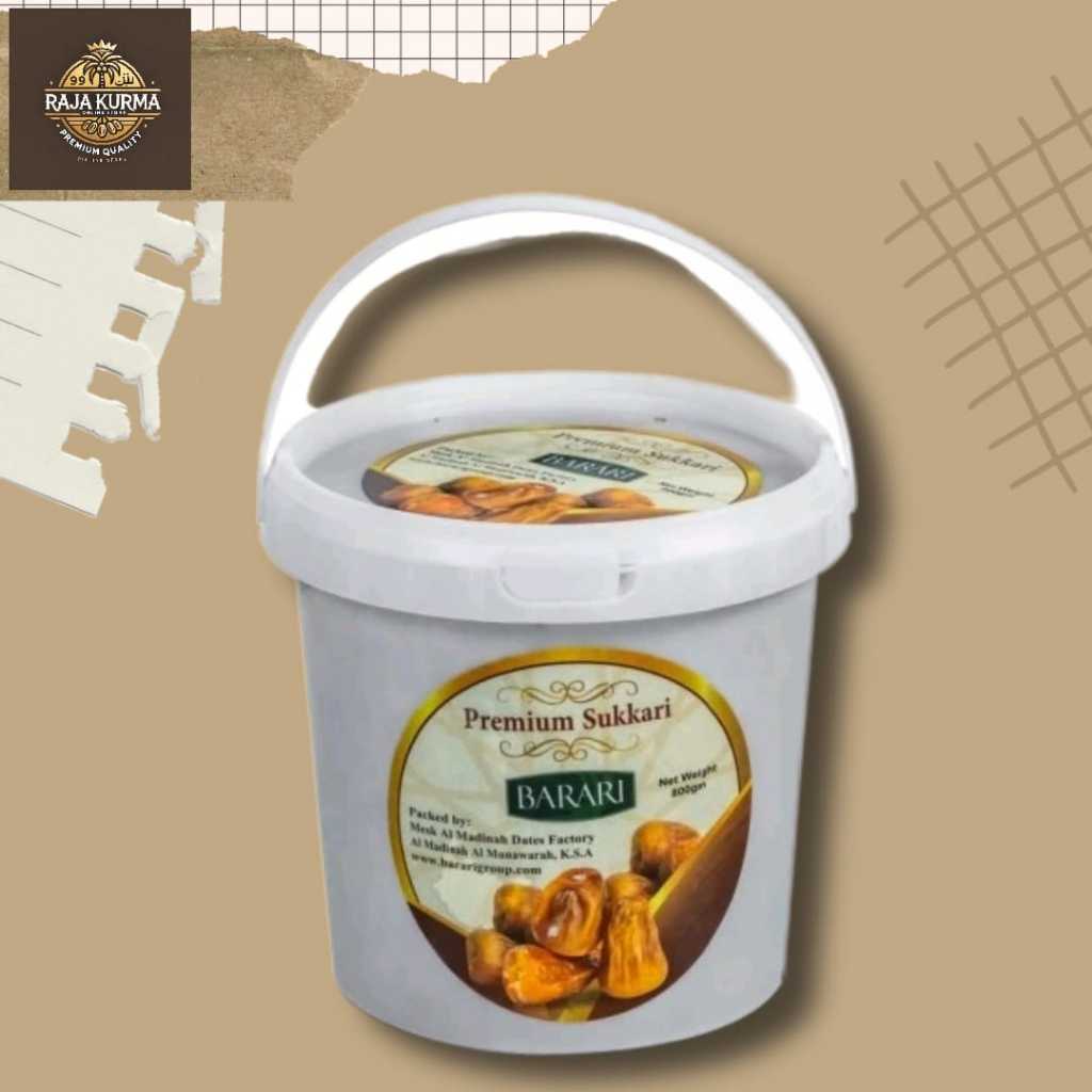 Jual Kurma Barari Premium Sukkari 800Gr (Kemasan Ember Plastik)Saudi ...