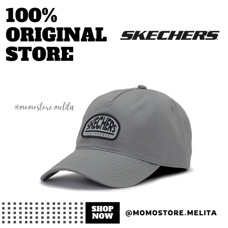 Jual SKECHERS Grey Cap Topi Original | Shopee Indonesia