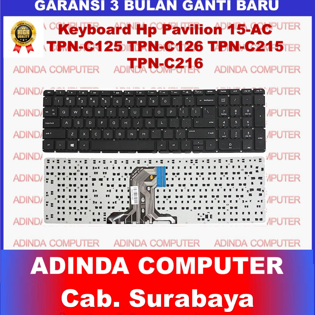 Jual Keyboard Hp Pavilion 15-AC TPN-C125 TPN-C126 TPN-C215 TPN-C216 | Shopee Indonesia