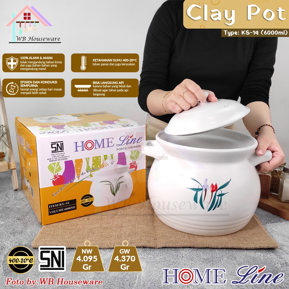 Jual HOME LINE Panci Sapo obat besar + tutup KS-14 6000ml healthy material / clay pot / earthen ...