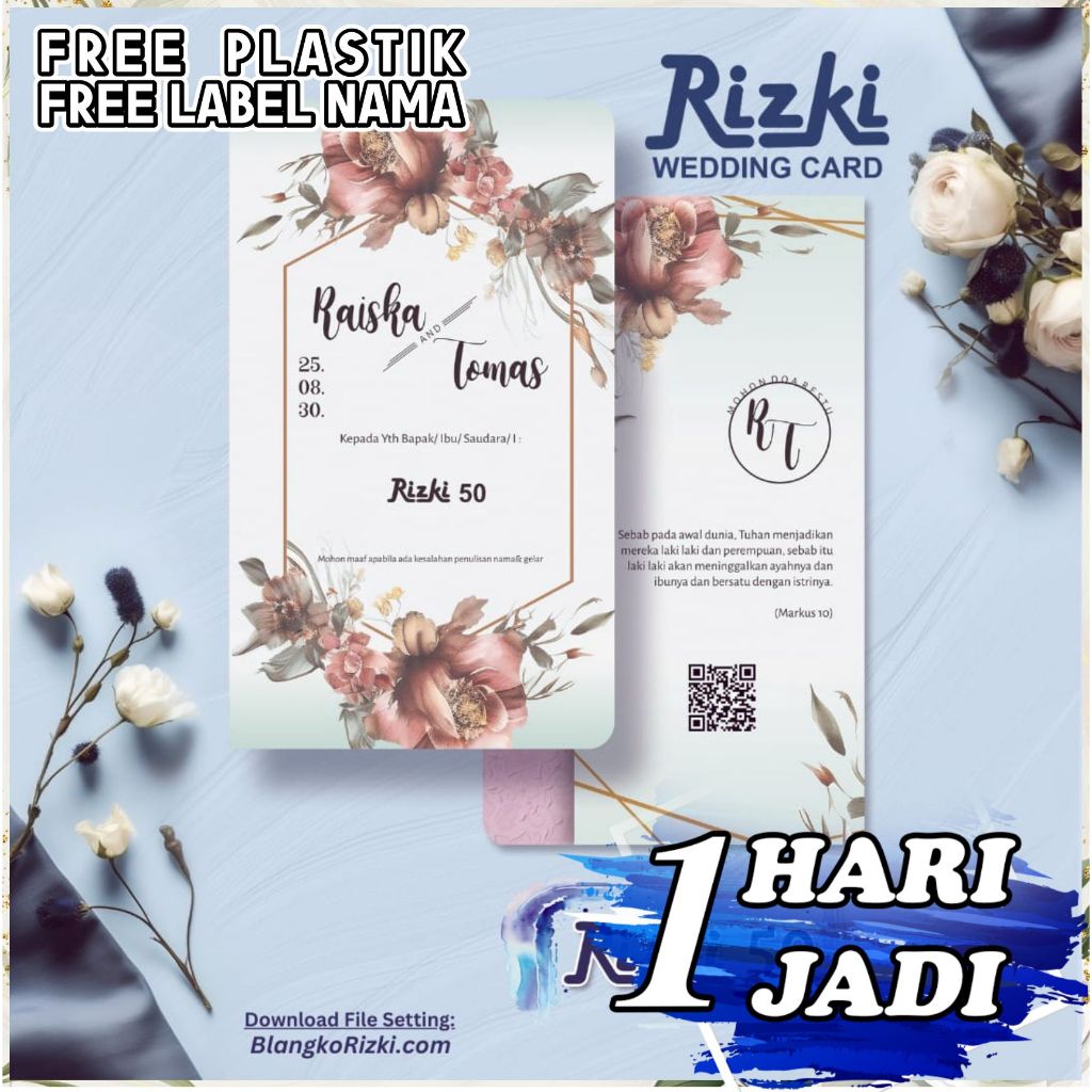 Jual Cetak Undangan Pernikahan Rustik Elegan Unik Desain Terbaru Rizki ...