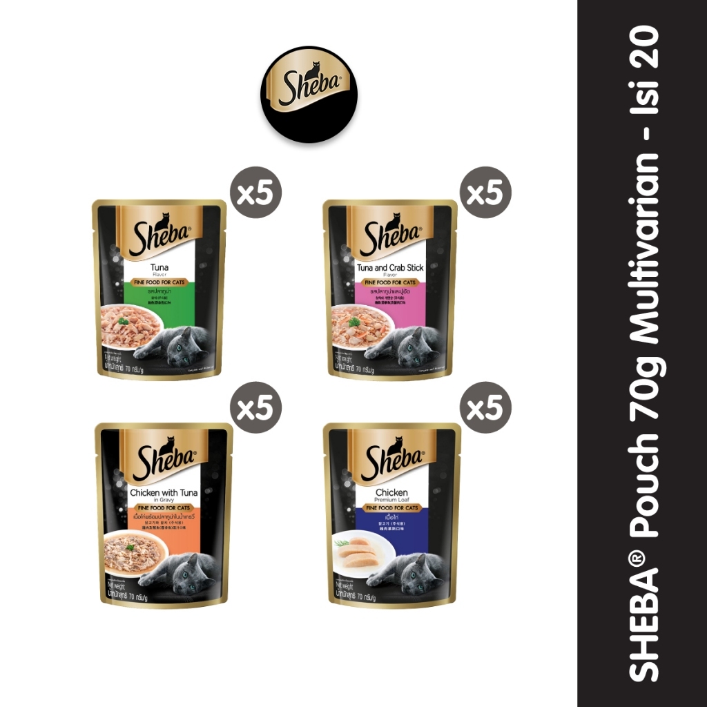 Jual Sheba Pouch Adult Multivariant 70g (20 Packs) | Shopee Indonesia