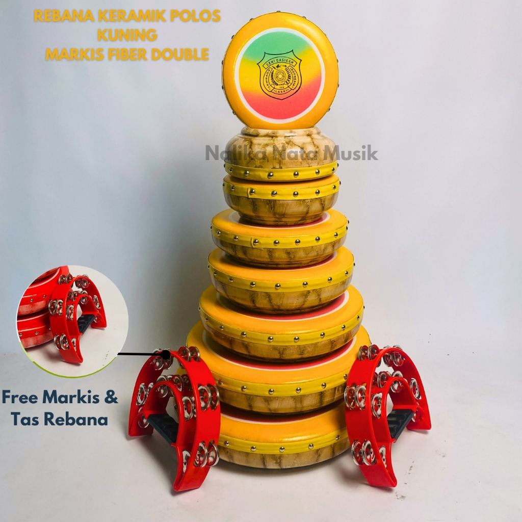 Jual PROMO [NNM] REBANA KERAMIK POLOS KUNING + MARKIS FIBER DOUBLE ...