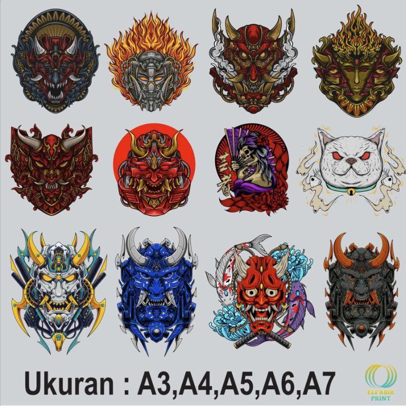 Jual Dtf Stiker Sablon Setrika Gambar Mecha Samurai 10 Ukuran A3 A4 A5 A6 A7 Tinggal Tempel Atau ...