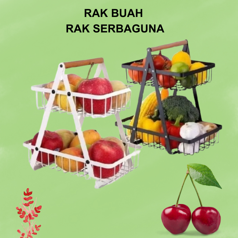 Jual Rak Buah Besi Segitiga 2 Tingkat Rak Serbaguna Rak Keranjang ...