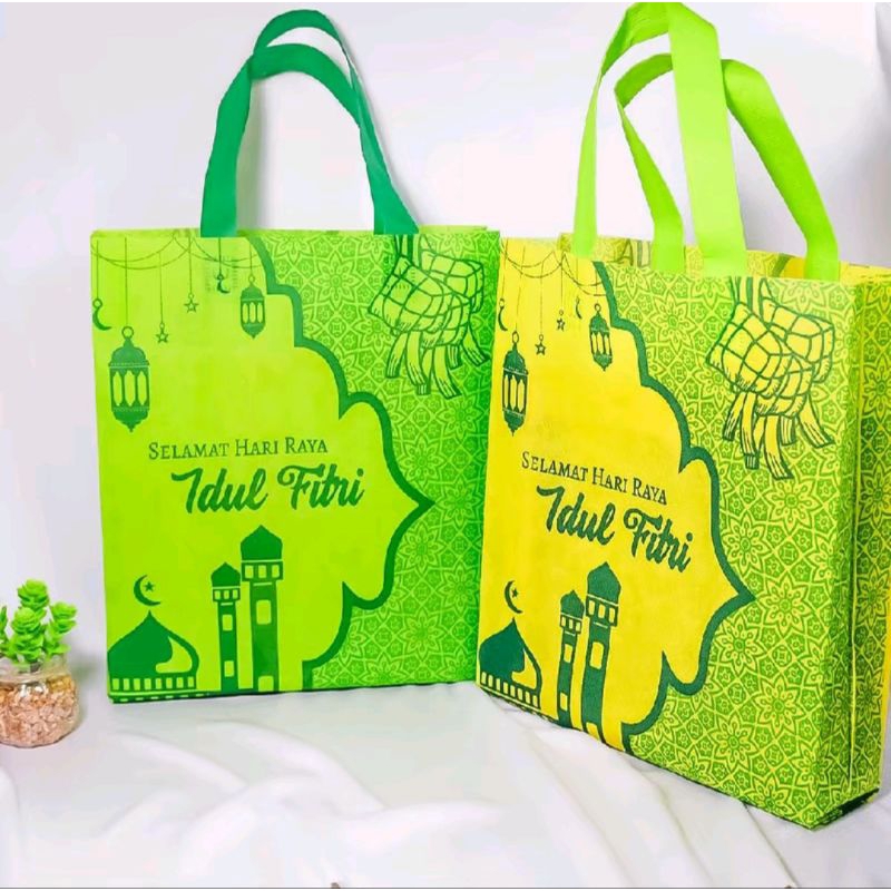 Jual Isi 12 Pcs Tas Kain Lebaran Idul Fitri Ukuran 30x40x10 Goodiebag ...