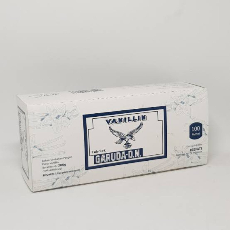 Jual Vanilin Garuda Vanilin 1dus isi 100pcs Bahan Perisa Kue makanan ...