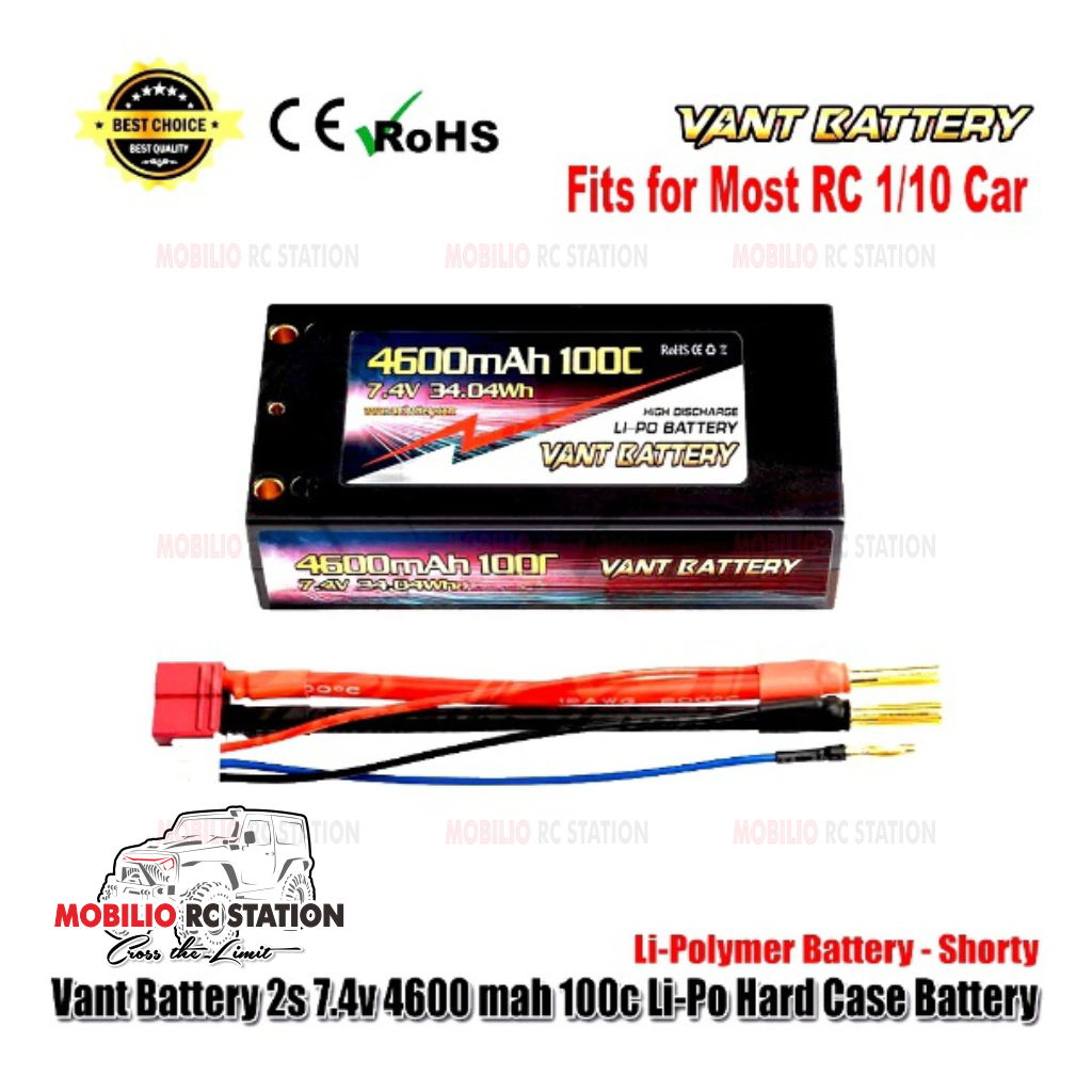 Jual Vant Battery 2S 7.4V 4600 mAh 100C Li-Polymer Hard Case Battery ...
