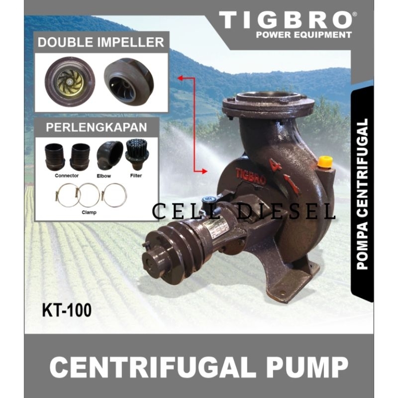 Jual pompa air centrifugal pump TIGBRO KT-100/ 4inch | Shopee Indonesia