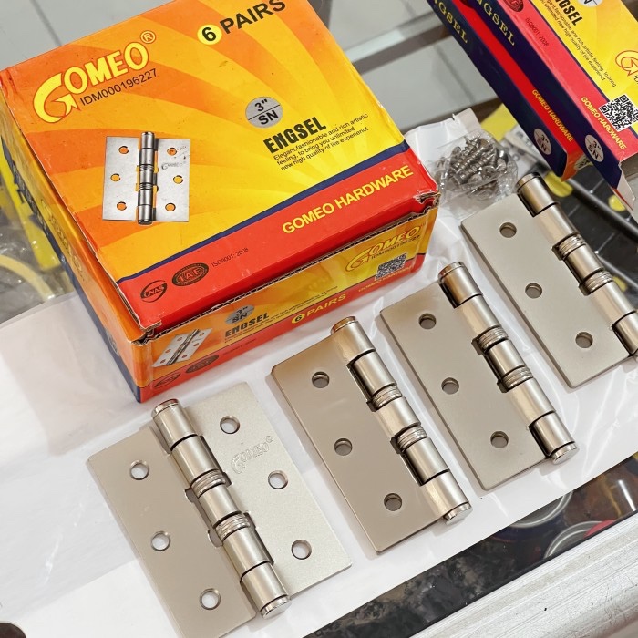 Jual ENGSEL GOMEO SN 3 IN SILVER CHROME HARGA 6 PASANG (1 BOX) | Shopee ...