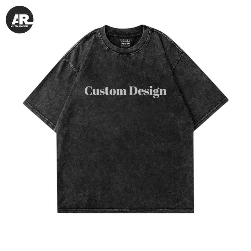 Jual T Shirt Washed Oversize Custom Design | Kaos Washed Tee Cotton ...