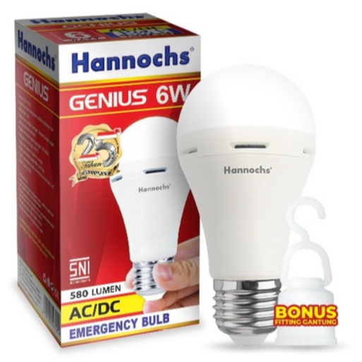 Jual Hannochs Genius 6 watt, Lampu Emergency, Magic Lamp, Lampu Darurat ...