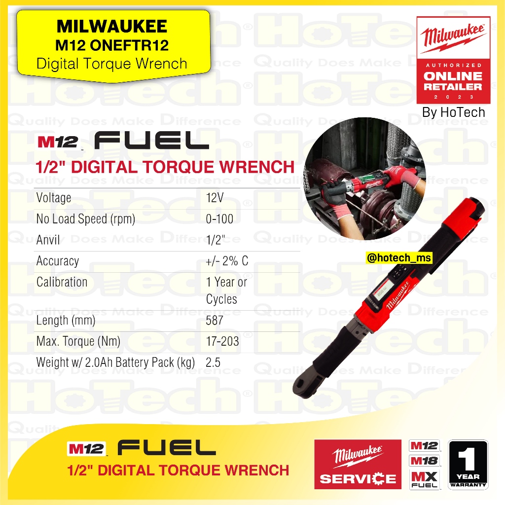 Jual MILWAUKEE M12 FUEL | M12 ONEFTR12 | ONE-KEY 1/2″ Digital Torque Wrench | Shopee Indonesia