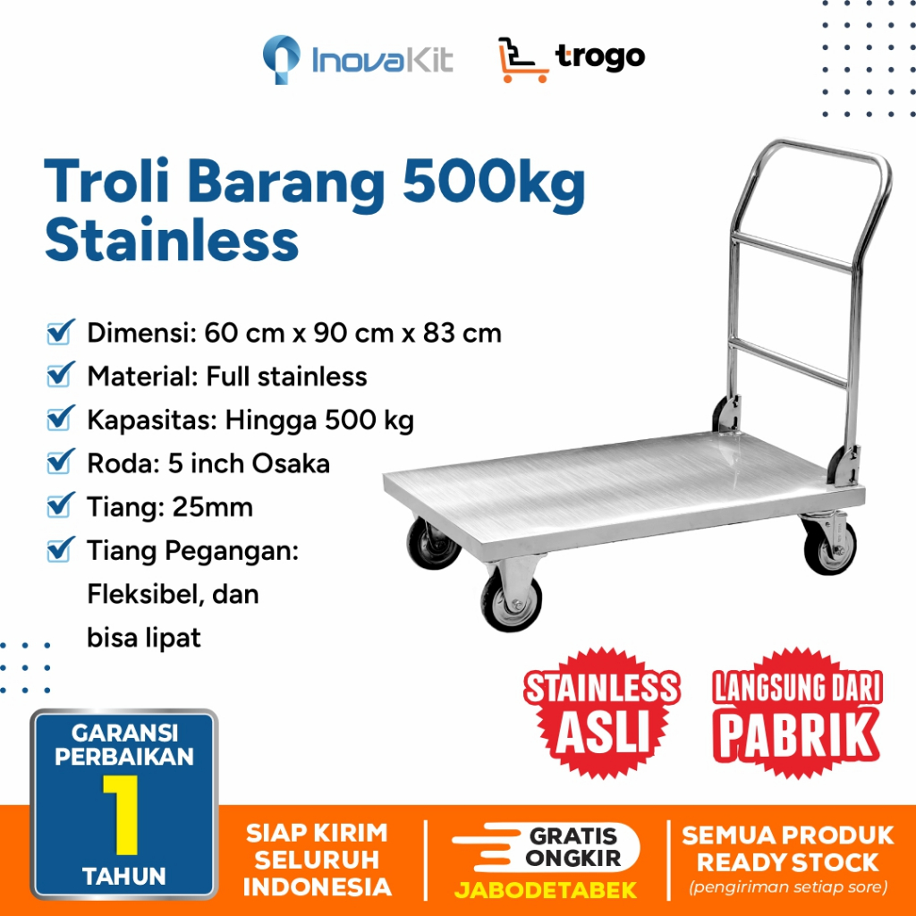 Jual Trolley Troli Barang 500kg Troly Lipat Hand Truck Folding Cart ...