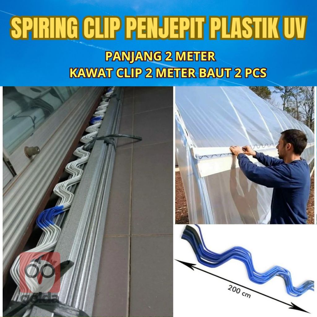 Jual Penjepit Plastik UV Spring Clip Bahan Galvanis Spring Wire 2 Meter ...