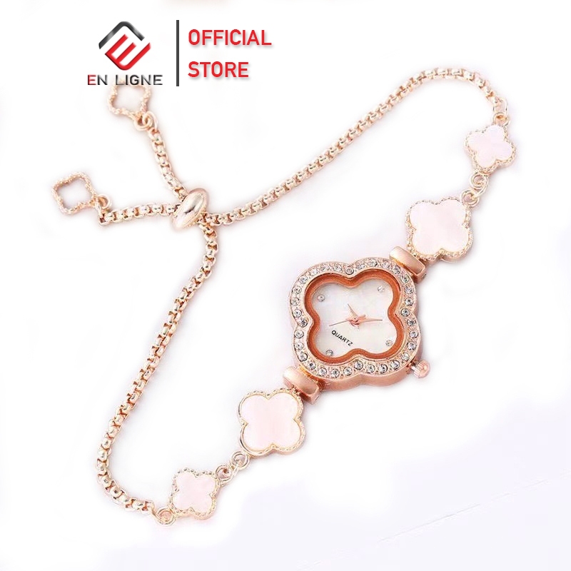 Jual EN LIGNE - Jam Tangan Fashion Wanita Bunga Tali Gelang Serut ...
