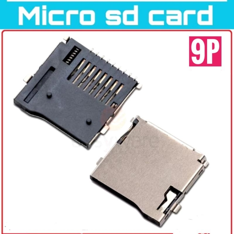 Jual Micro SD Card Socket MicroSD 9 Pin Card Connector TF Reader SD ...