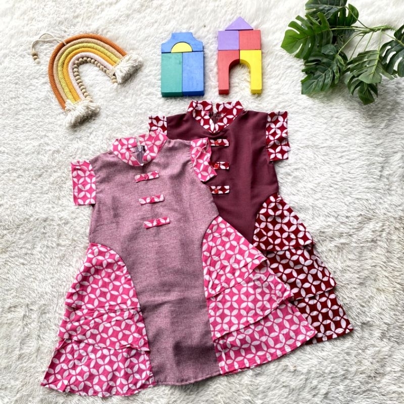 Jual Esther Dress Gaun Batik Anak Cheongsam Qipao Cantik Cocok untuk ...