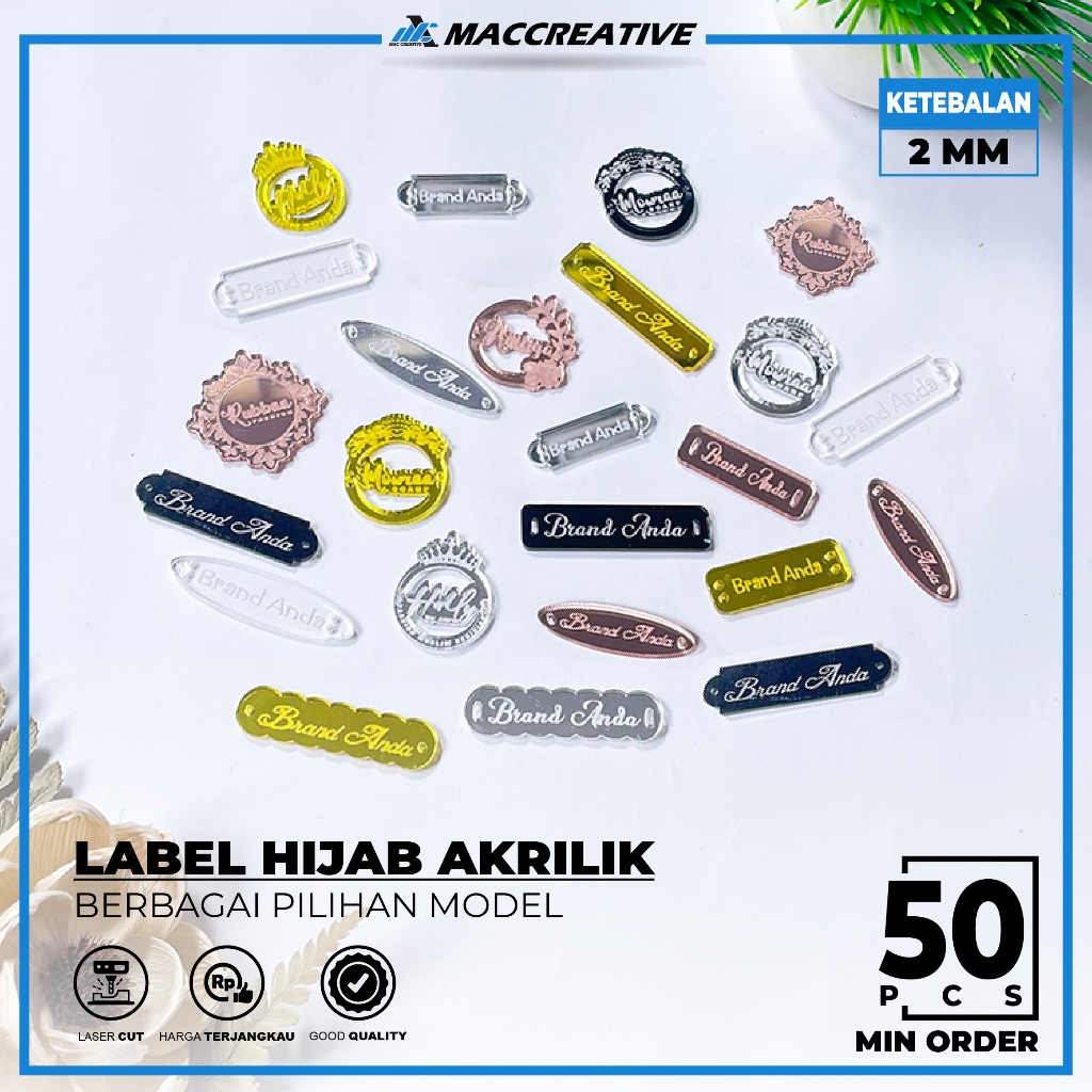 Jual LABEL HIJAB CUSTOM AKRILIK - LABEL BAJU TAS GAMIS AKRILIK - LABEL ...