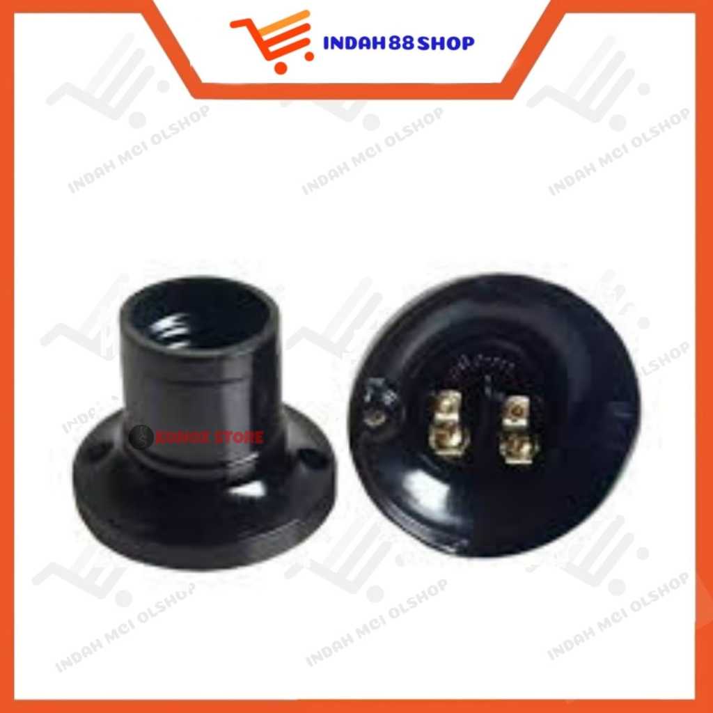 Jual Fitting Lampu Plafon Bulat Hitam Broco / Ceiling Lamp Holder ...