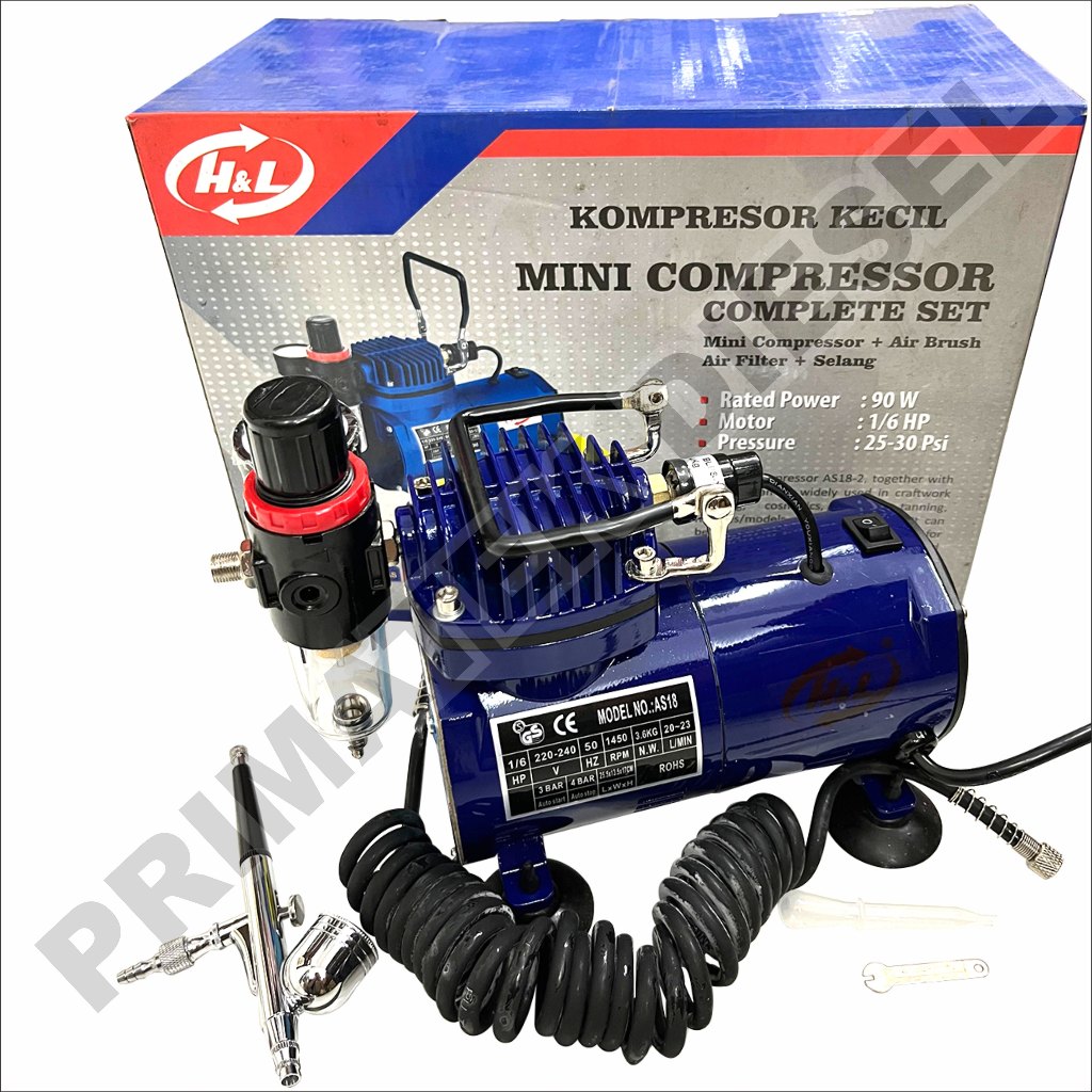 Jual Mesin Mini Kompresor Tipe AS 18 Komplit SET Air Brush HNL H&L HL ...