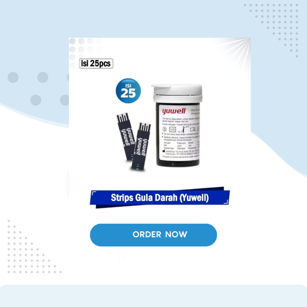 Jual Strip Gula Darah "YUWELL" Blood Glucose Test Strip Y330 Box isi 25 ...
