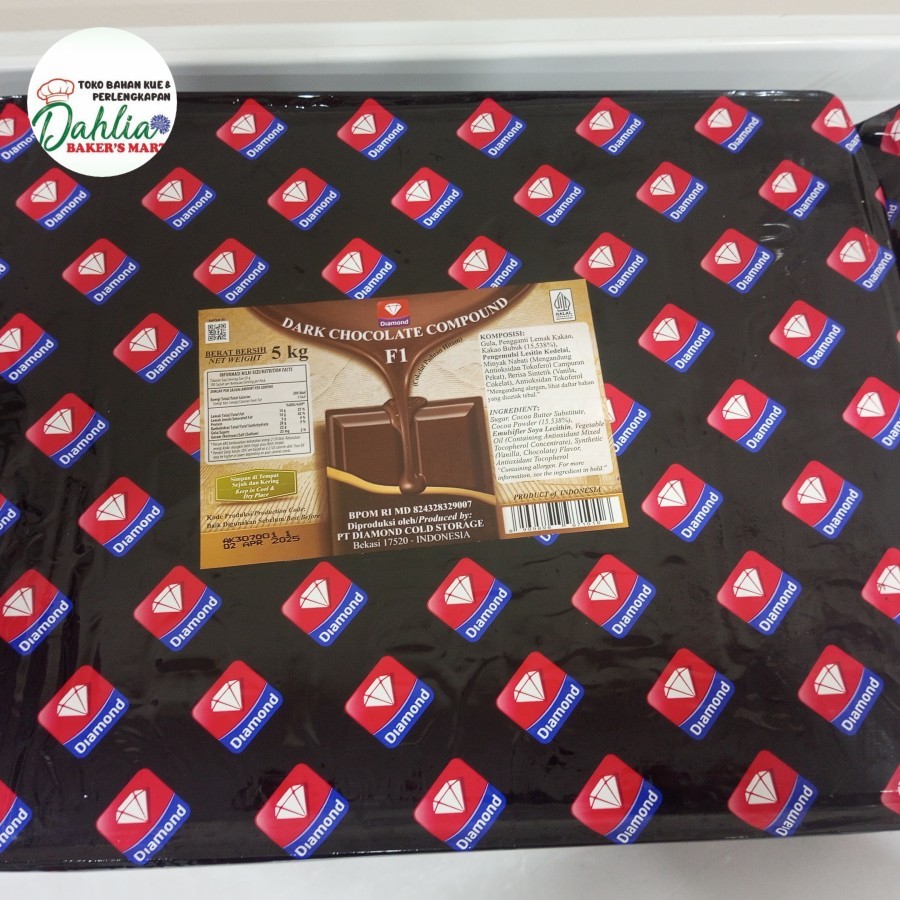 Jual DIAMOND Dark Chocolate Compound Coklat Batang Kemasan REPACK 250 ...