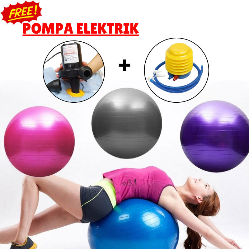 Jual Gym Ball fitness 75 cm / Bola Gym / Bola yoga alat olahraga (FREE ...