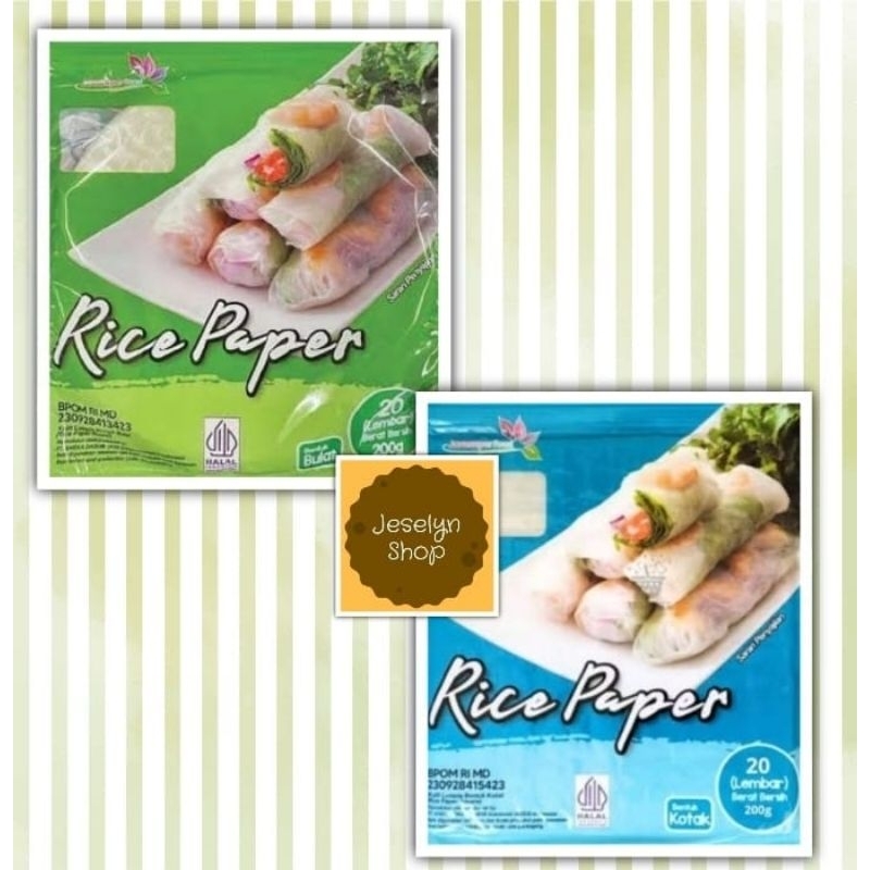 Jual RICE PAPER KULIT LUMPIA VIETNAM SPING ROLL 200gr / 20 lembar ...