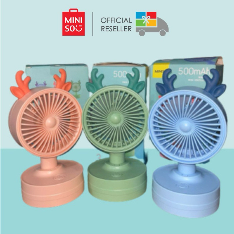 Jual Miniso Deer Mini Fan 500mAh / Kipas mini karakter rusan tanduk ...