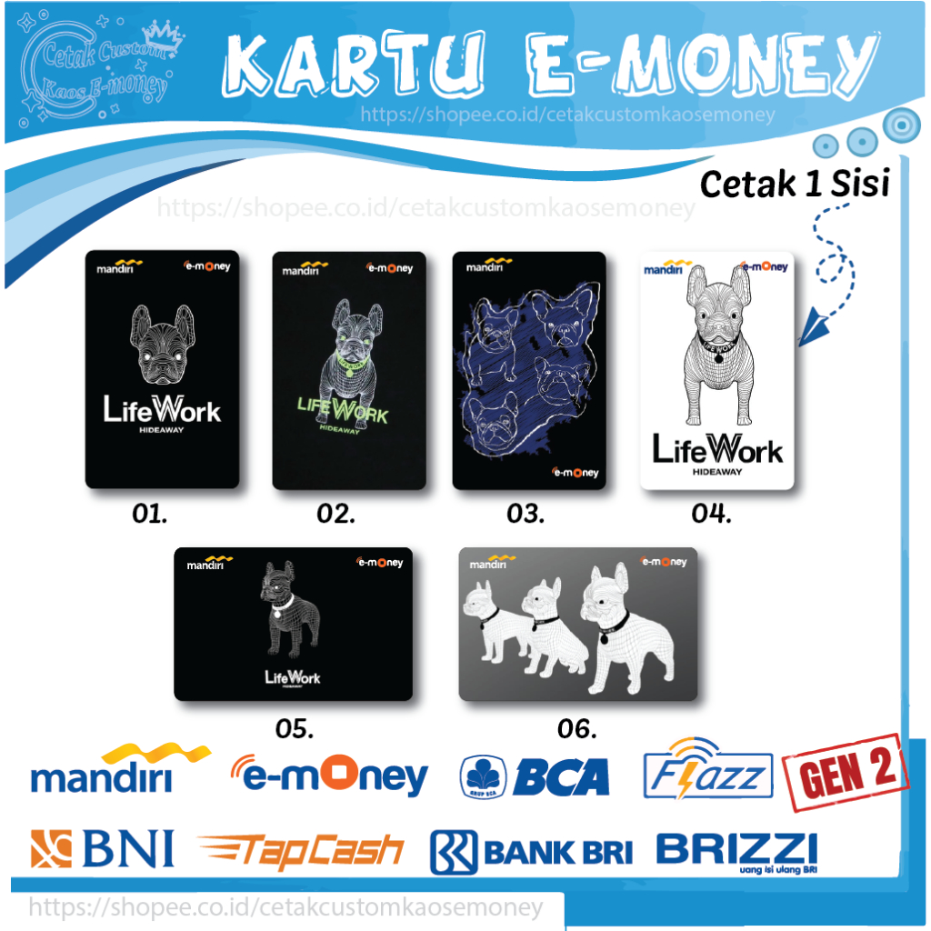 Jual KARTU E MONEY E TOLL KUMPULAN BRAND LIFE WORK EMONEY MANDIRI BCA ...