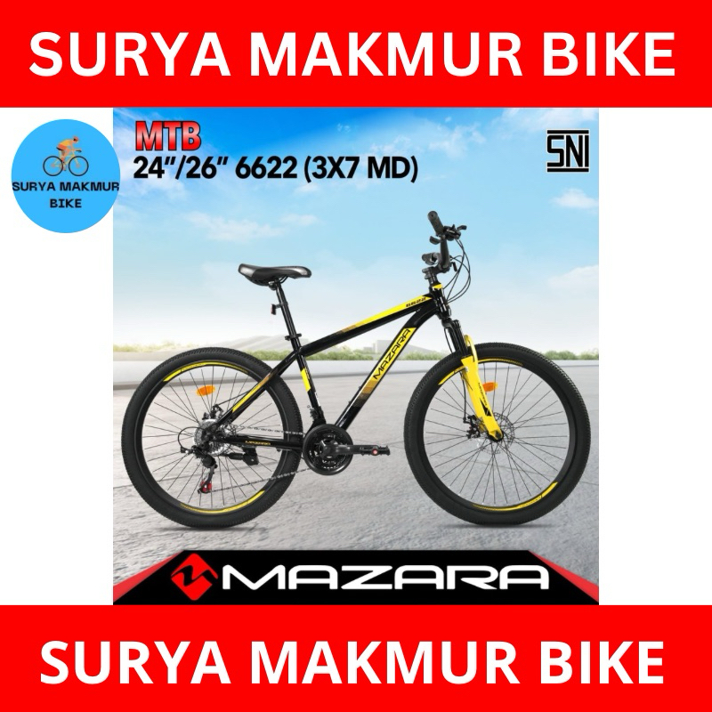 Jual Sepeda Gunung Mtb 24"26"27,5 Inch Mazara 6622-6633-6655 3X7 Speed ...