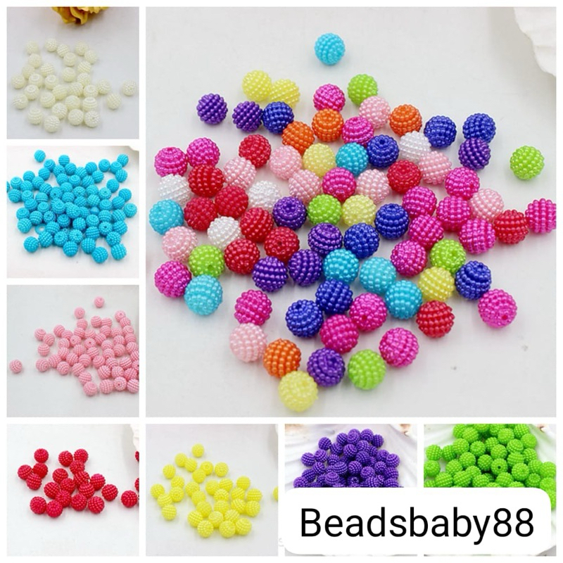 Jual BeadsBaby88 Manik Mote Bulat Berry Bulat Bendul warna cantik cocok ...