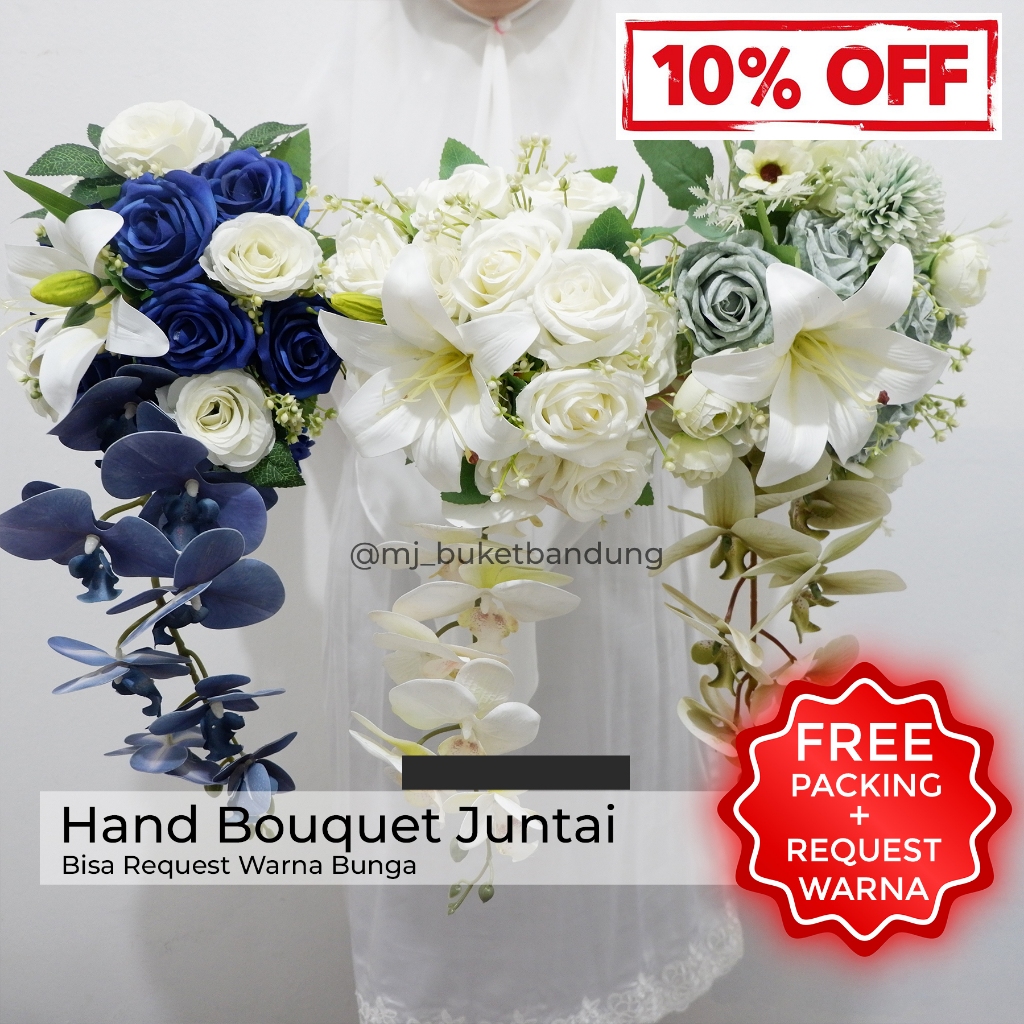 Jual Hand bouquet Juntai anggrek, mawar, lily pengantin / lamaran ...