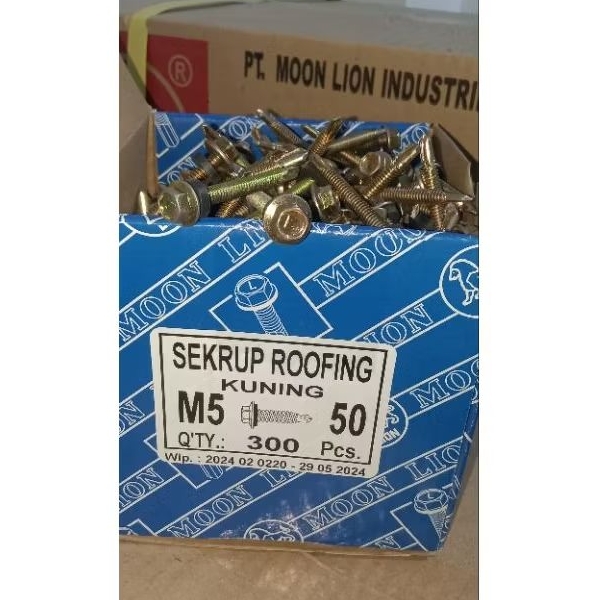 Jual [ISI 50 PCS] Sekrup Roofing Kuning Moon Lion M5 /Sekrup Roofing ...