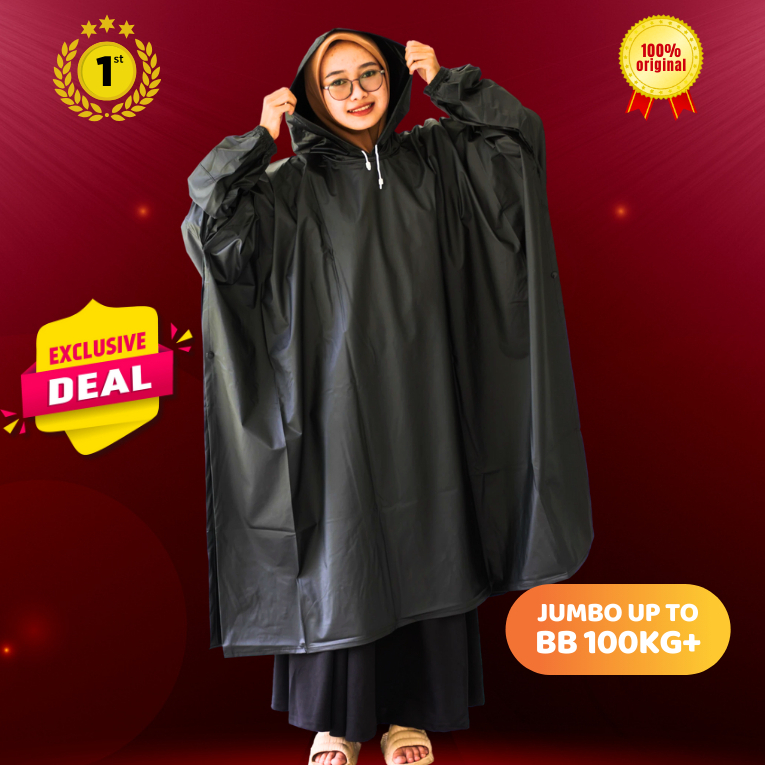 Jual JAS HUJAN PONCO KELELAWAR UNISEX JUMBO BB HINGGA 100KG BAHAN PVC TEBAL KUAT ANTI REMBES ...
