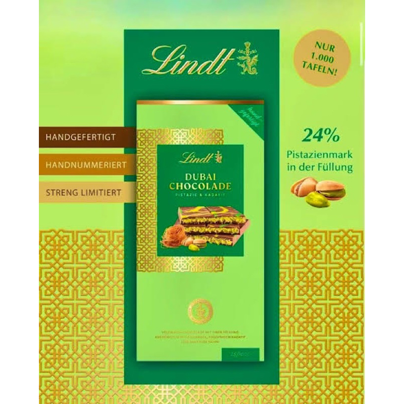 Jual LINDT Dubai Chocolate Pistachio Kunafa Limited Edition | Shopee ...