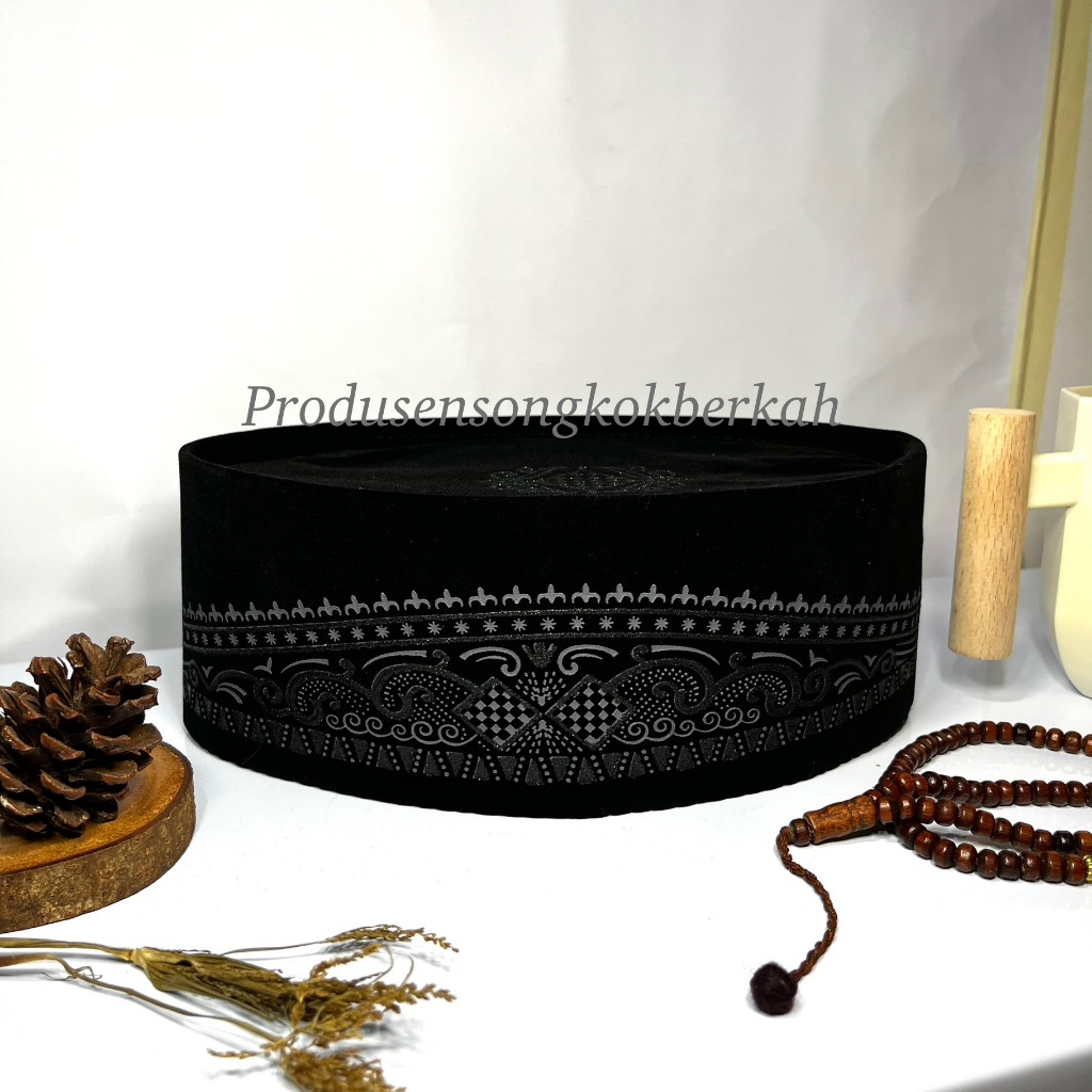 Jual SONGKOK Peci blusdru BATIK HITAM KETUPAT tinggi Normal (9 cm ...