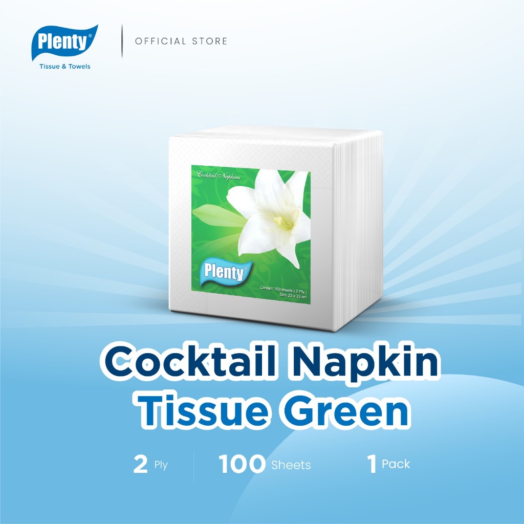 Jual Plenty® Cocktail Napkin Tissue Green | Shopee Indonesia