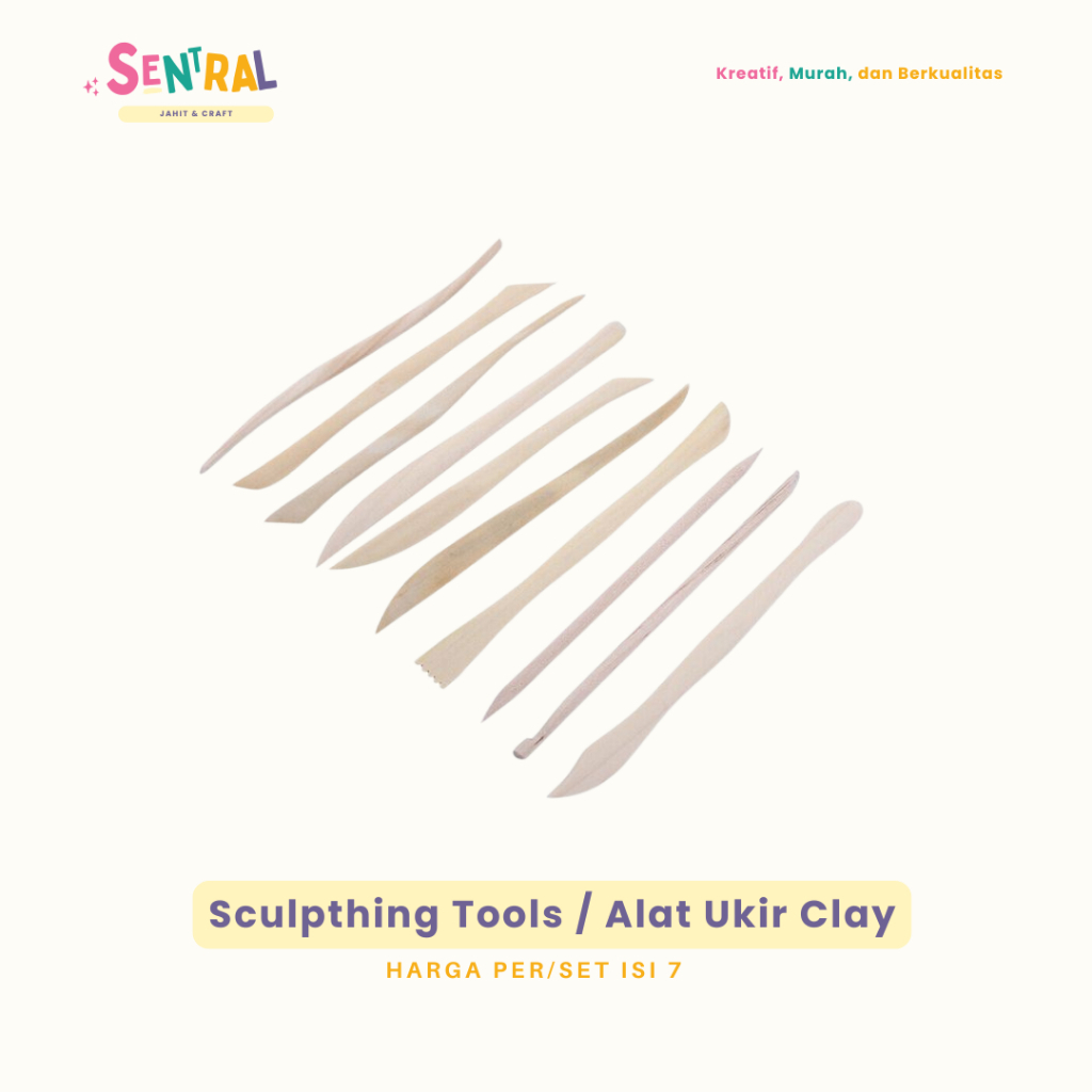 Jual [1 Set] Alat Ukir Clay/ Sculpting Tools isi 7 Pahat Plastik Seni ...