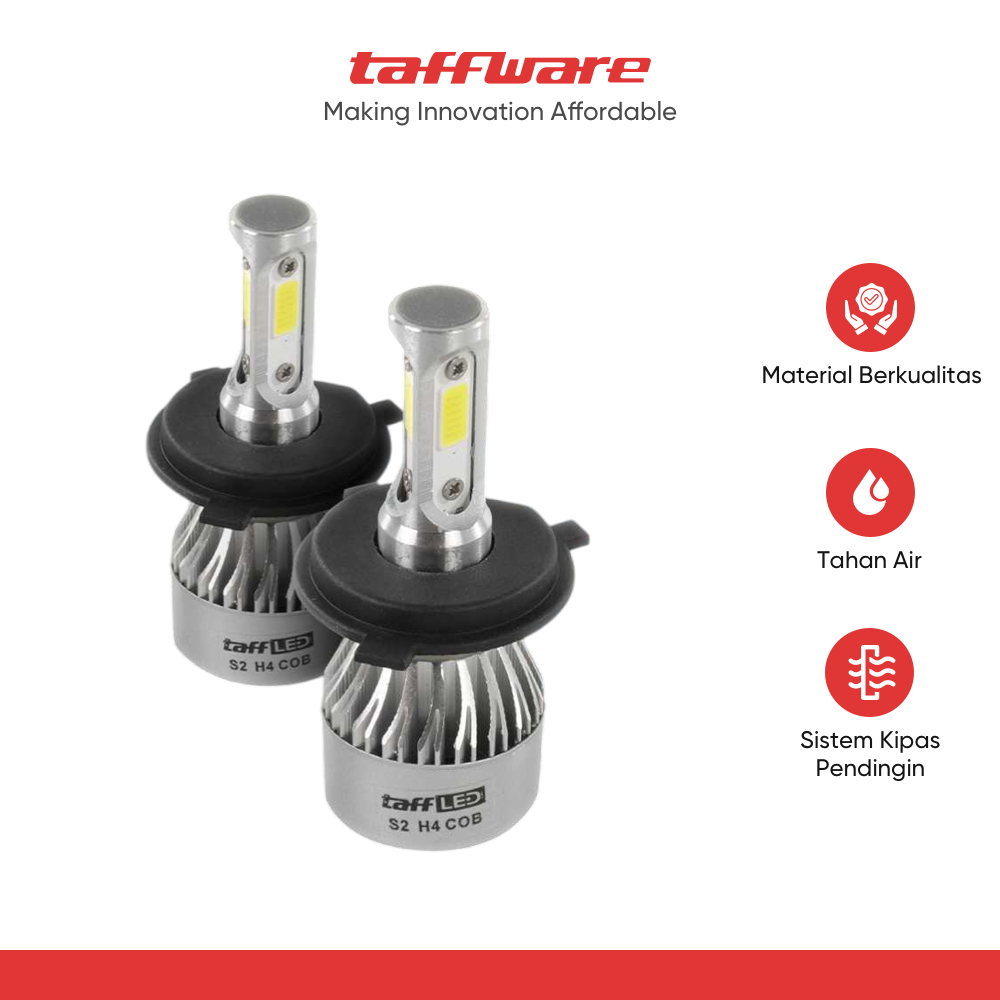 Jual TaffLED Lampu Mobil LED COB Headlight 8000LM H4 S2 Chip 2 PCS ...