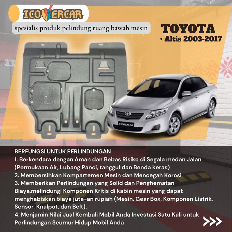 Jual cover engine pelindung ruang bawah mesin Toyota Altis tahun 2003-2017 | Shopee Indonesia