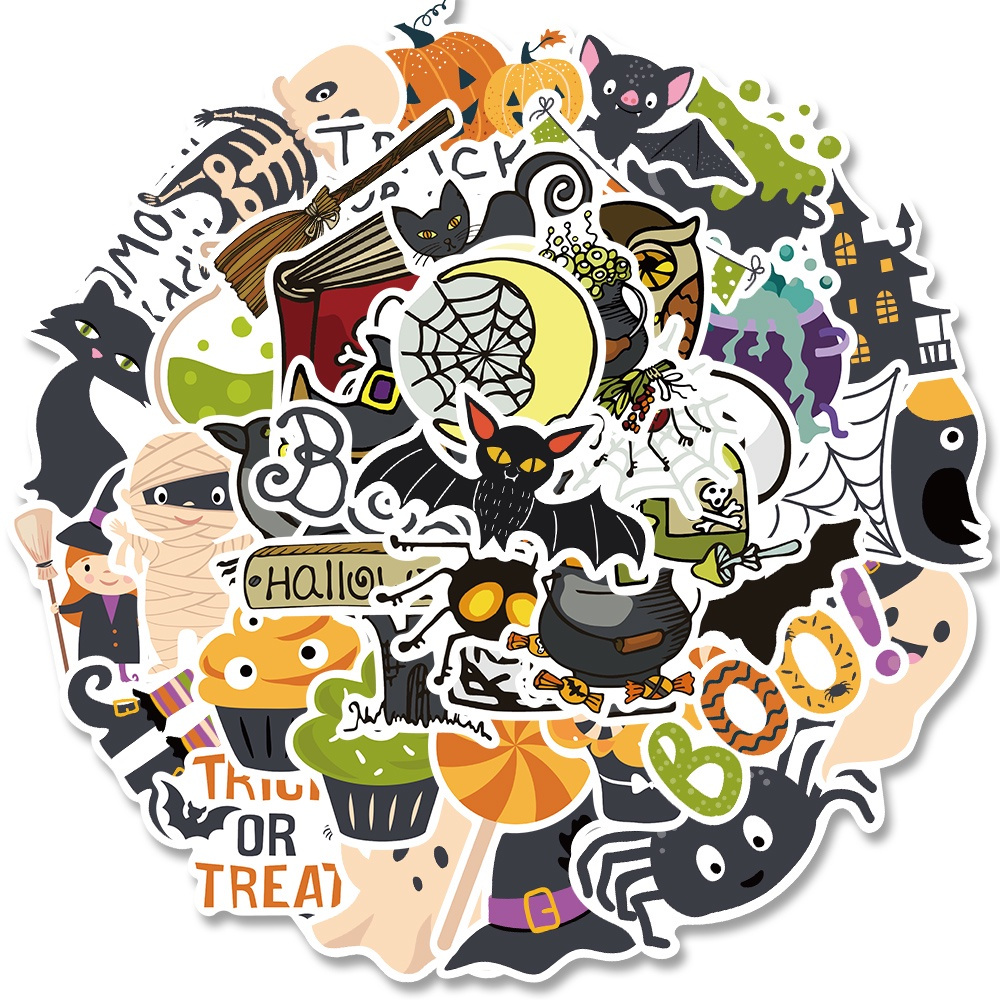 Jual Stiker hallowin chibi Sticker WaterProof Premium Isi 24 pcs ...