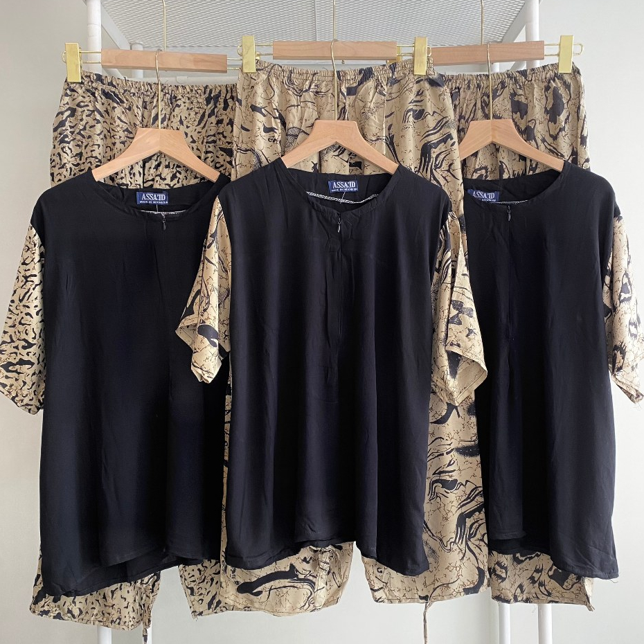 Jual LINDA Set Rayon Motif Hitam Coksu LD 104 | Oneset Wanita Adem ...